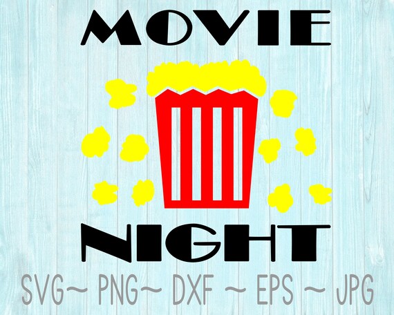 Family Movie Night SVG PNG Vintage Popcorn Family Movie Night Digital ...