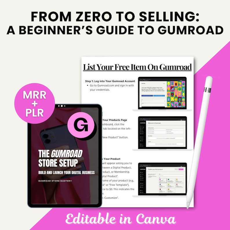 Gumroad Store Setup Guide for Beginners Step-by-step Canva Launch Your ...