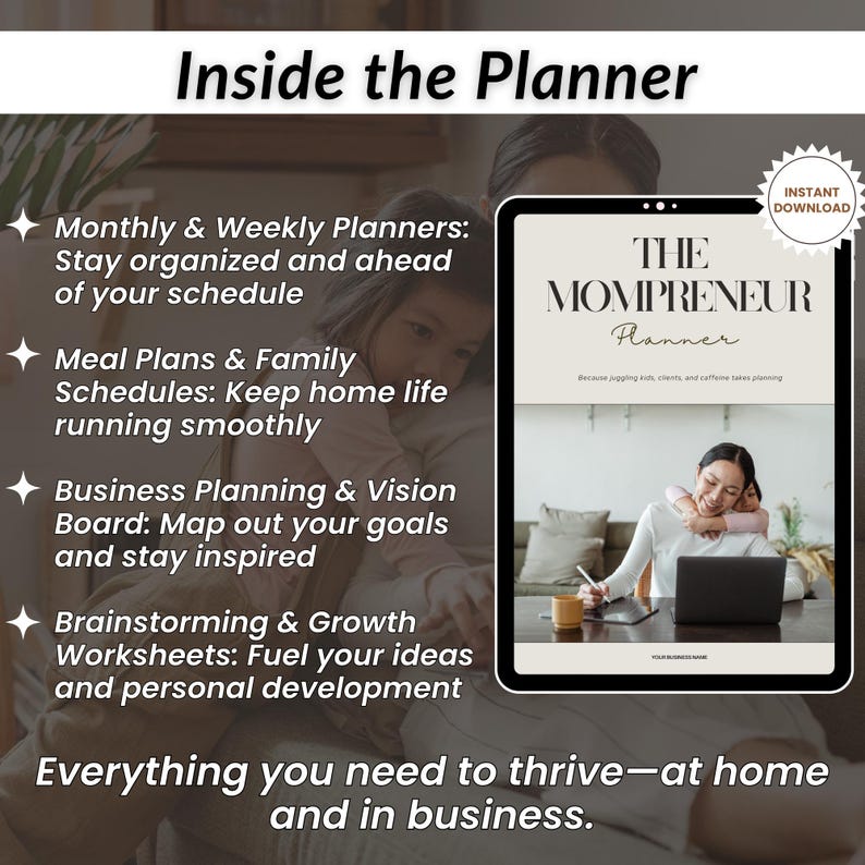 Business Planner Printable Mom Home Small Business Planner Faceless ...