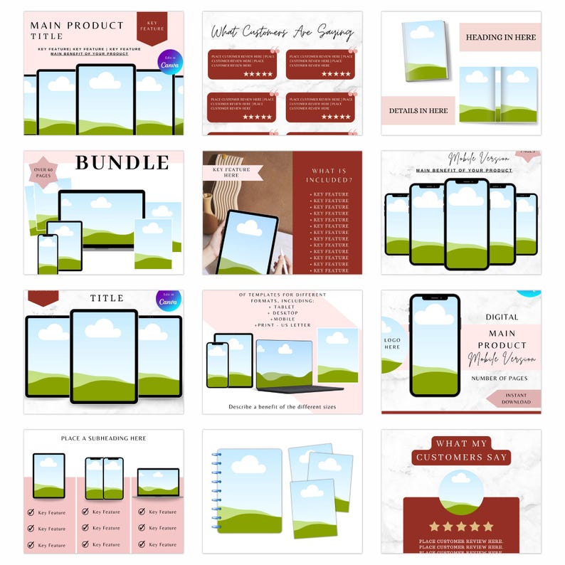 DIGITAL PRODUCT MOCKUPS, Mockups Done-for-you Digital Product Etsy ...