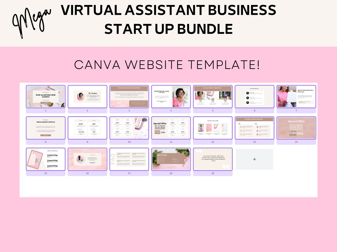 Virtual Assistant Business Bundle OBM Welcome Guide Template Client Onboarding Planner Social ...