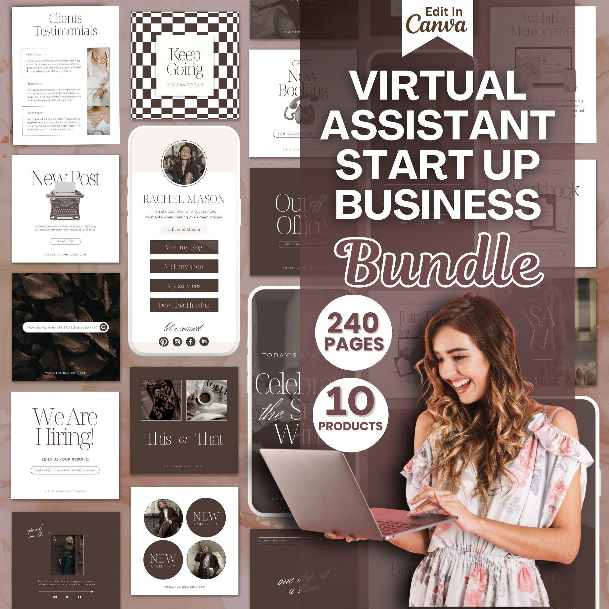 Virtual Assistant Instagram Template Canva Social Media Manager ...