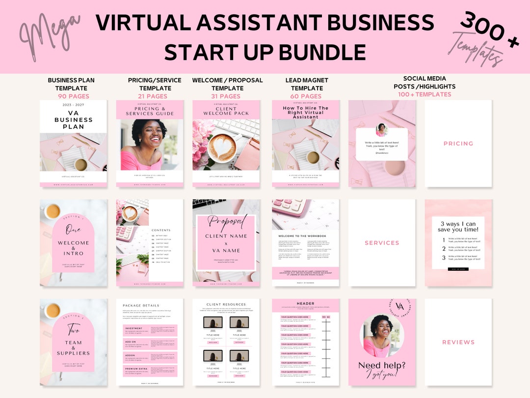 Virtual Assistant Business Bundle OBM Welcome Guide Template Client ...