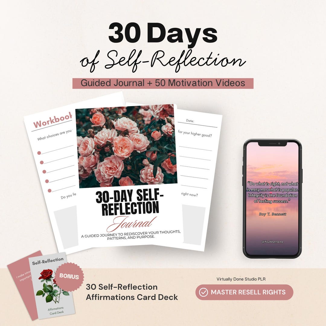 Discover True Self Reflection Journal Printable and Editable Template ...