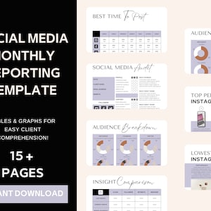 Purple Social Media Analytics Monthly Report Instagram Performance ...