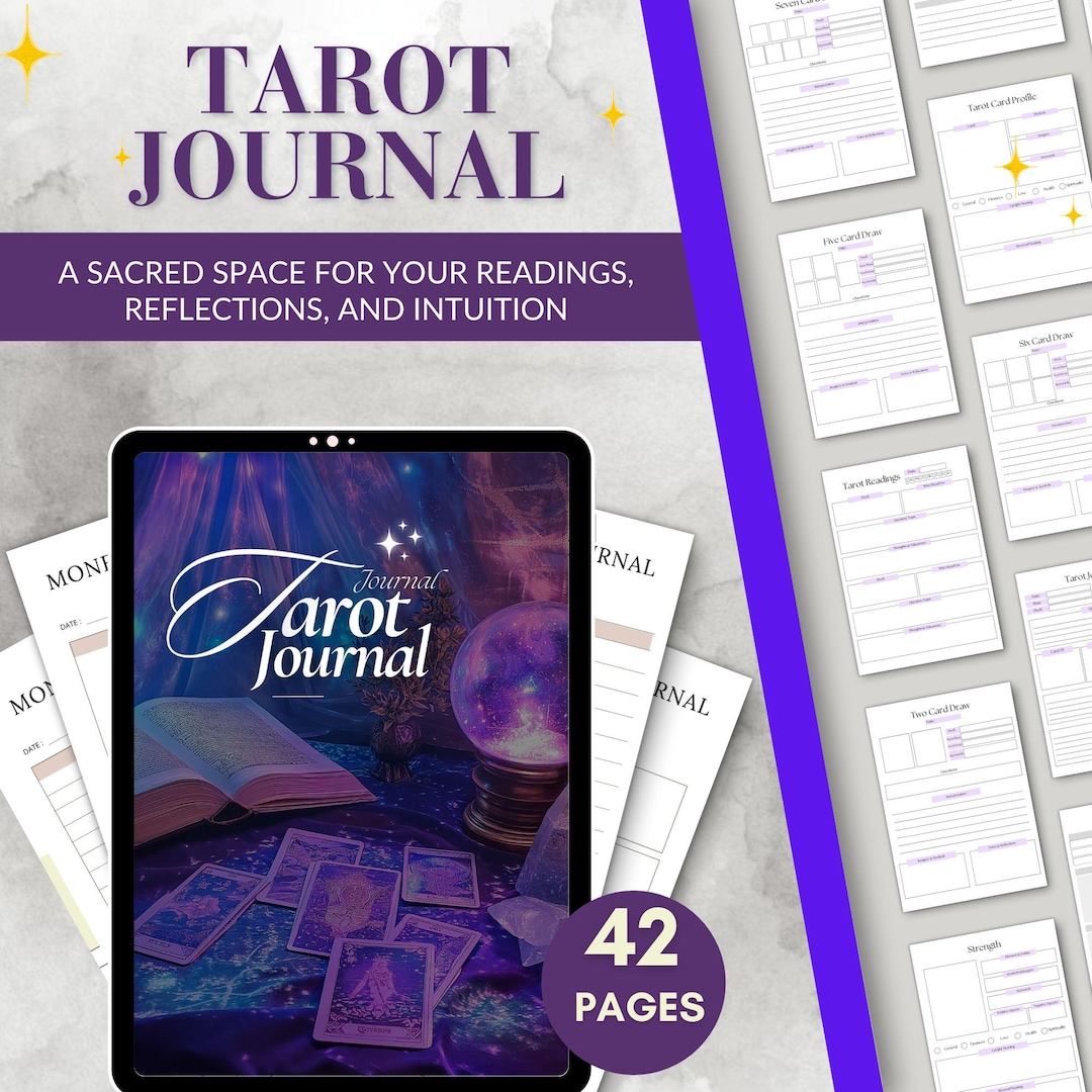 TAROT JOURNAL Printable Tarot Planner Daily Tarot Journal Book Mystical ...