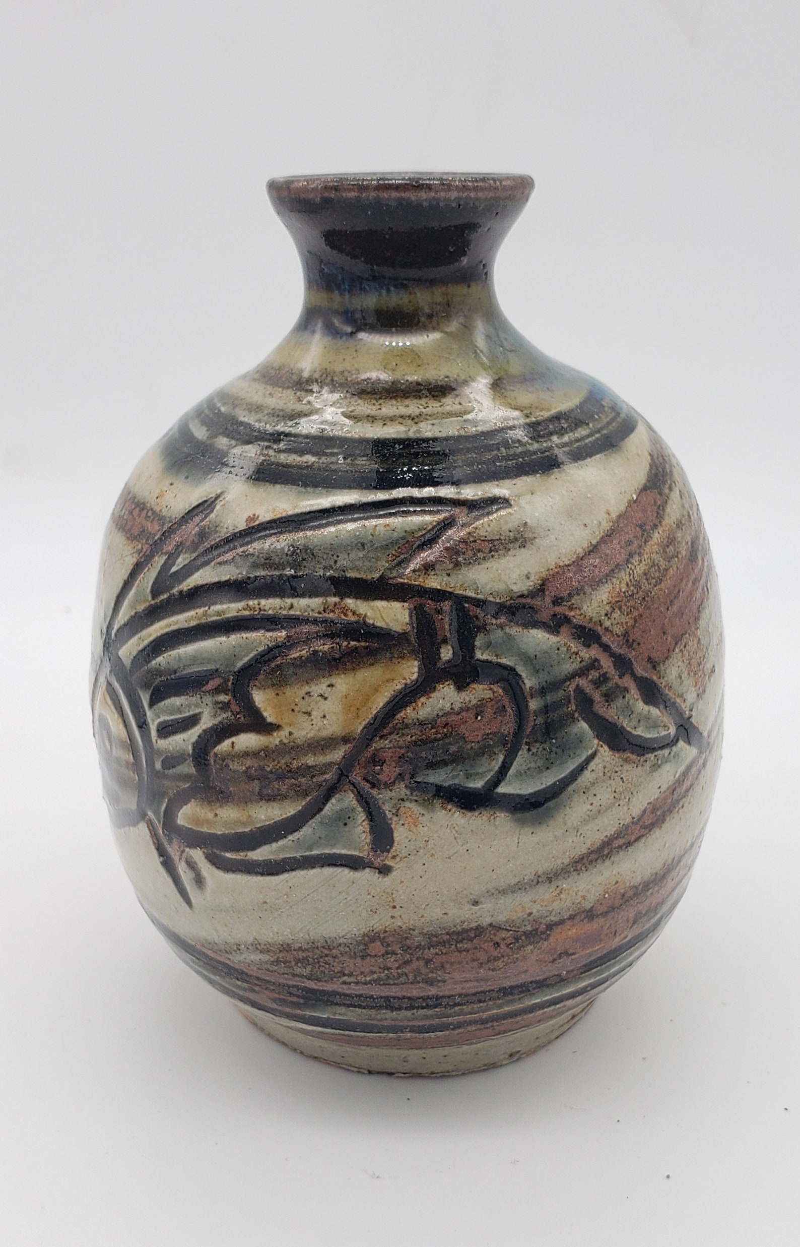 Jiro Kinjo Fish Carved Pottery Vase Signed - Etsy