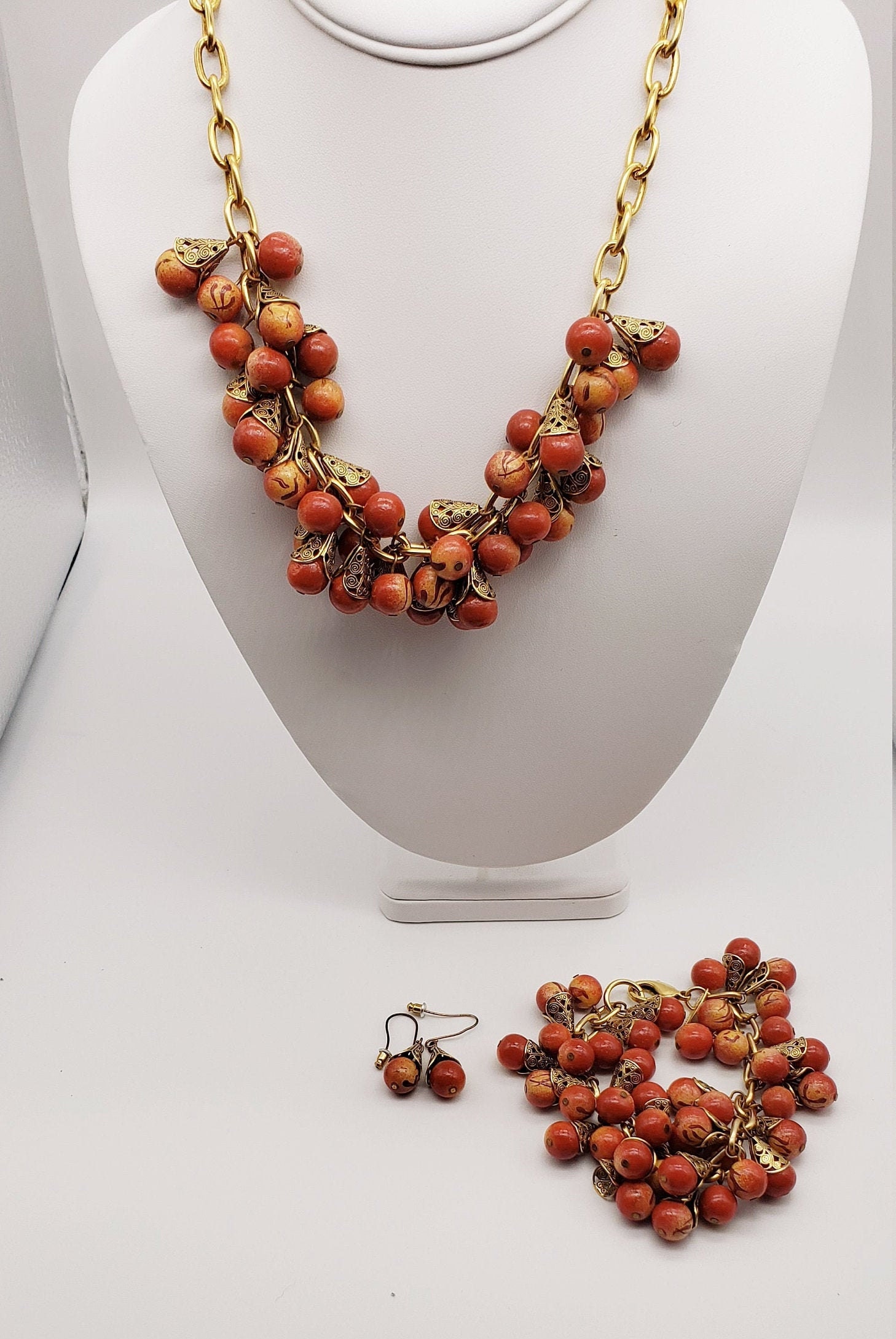 Lenora Dame Classic Filigree Bead Cap Bead Necklace, Bracelet and ...