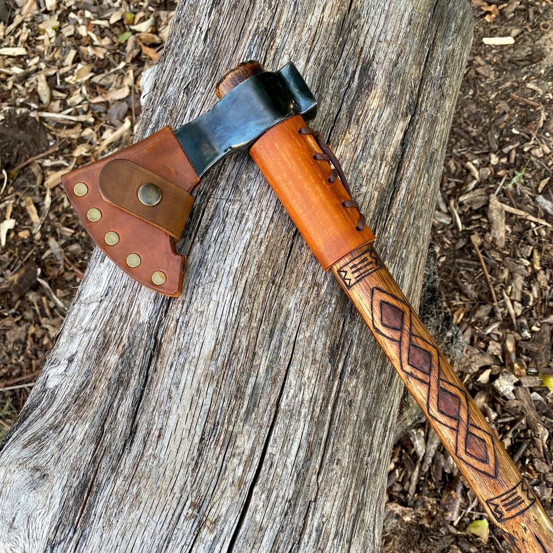 Tomahawk Hammer Pole Hatchet Hand Axe Carved Handle - Etsy