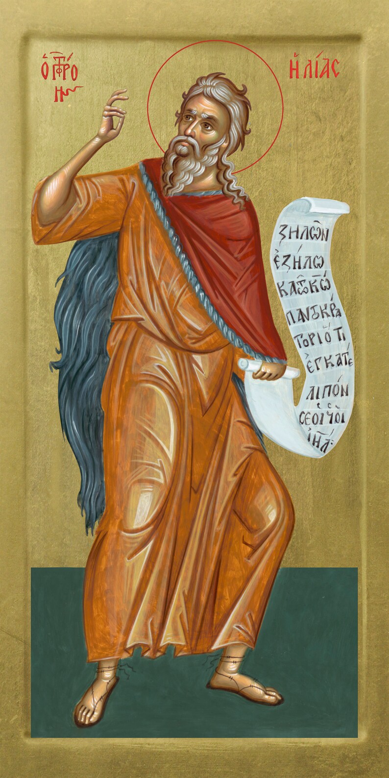 Prophet Elias Icon on Solid Wood With 22 Karat Gold Leaf - Etsy