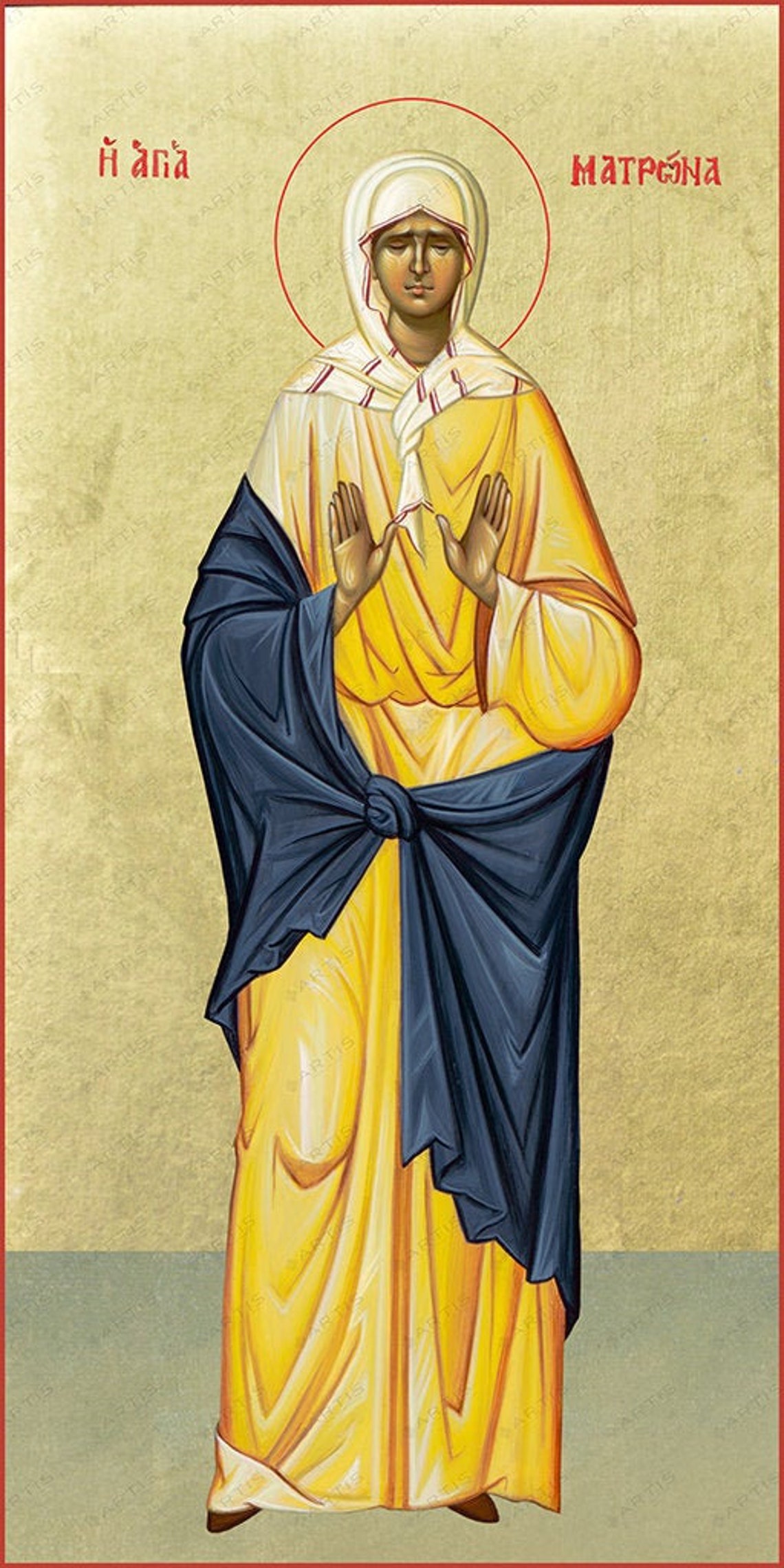 Saint Matrona of Moscow Icon on Solid Wood With 22 Karat | Etsy