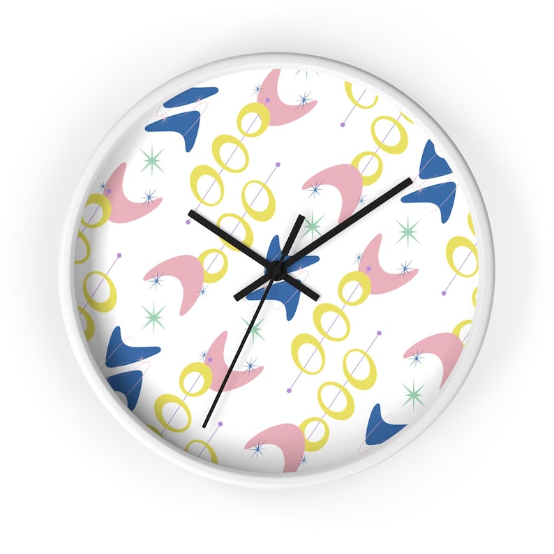 Space-age Inspired Retro Wall Clock: Mid-century Modern Atomic Design ...