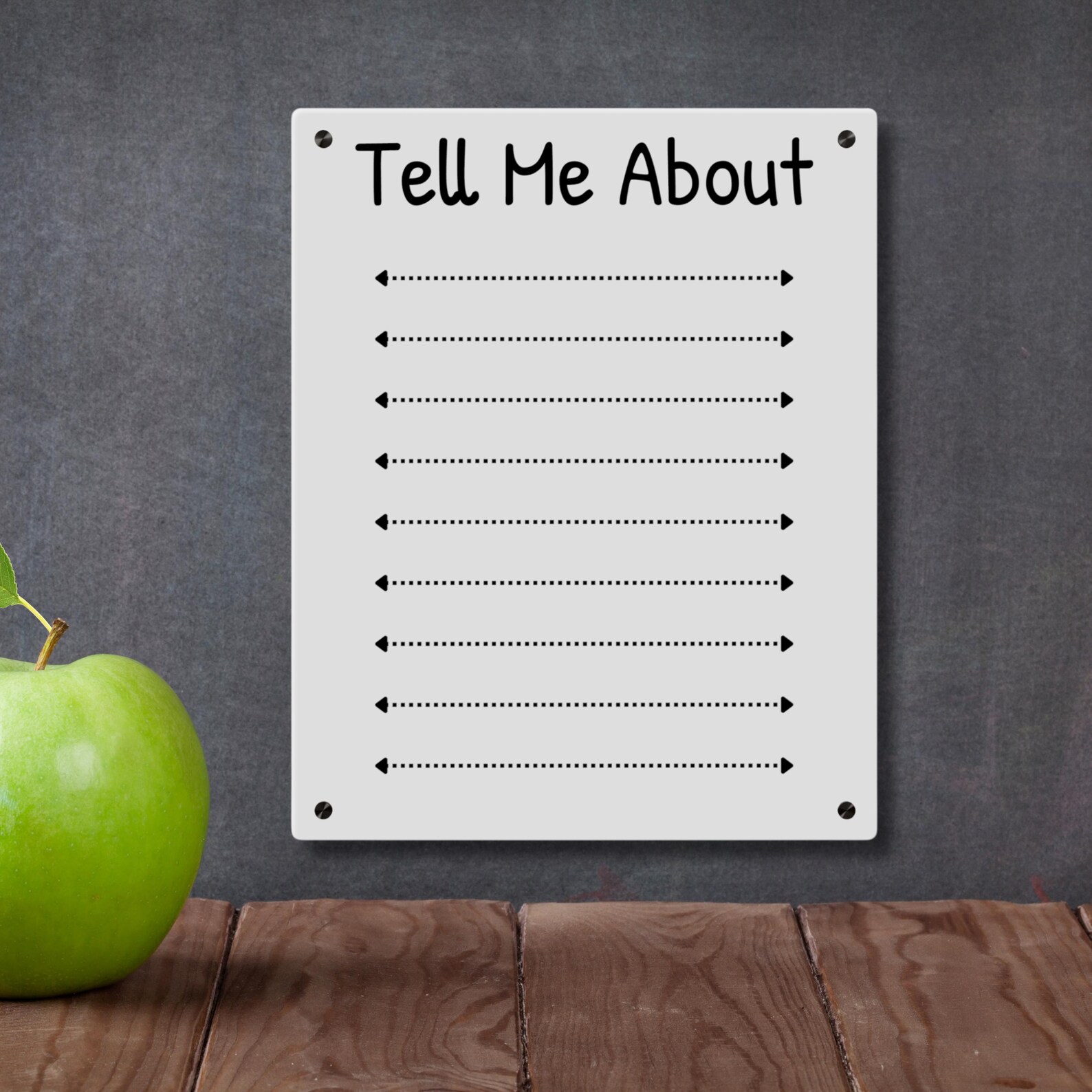 Acrylic Writing Prompt Panel: Teacher Homeschool Icebreaker for ...