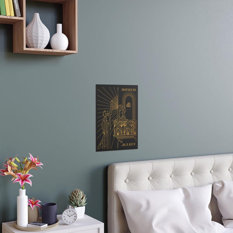 Elegant Shakespeare Romeo & Juliet Silk Art Poster - Romantic Wall ...