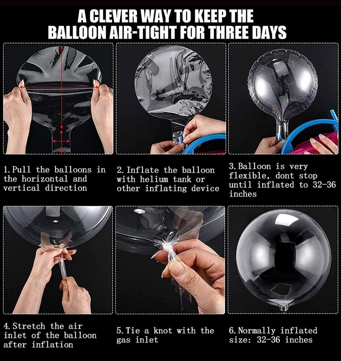36 Inch Bobo Balloons Bubble Balloons, Large Transparent Bubble Balloon ...