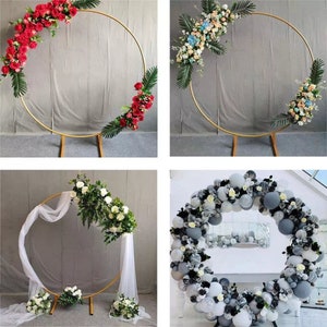 Balloonstop Circle Round Backdrop Stand Gold / White Arch Frame. Sizes ...