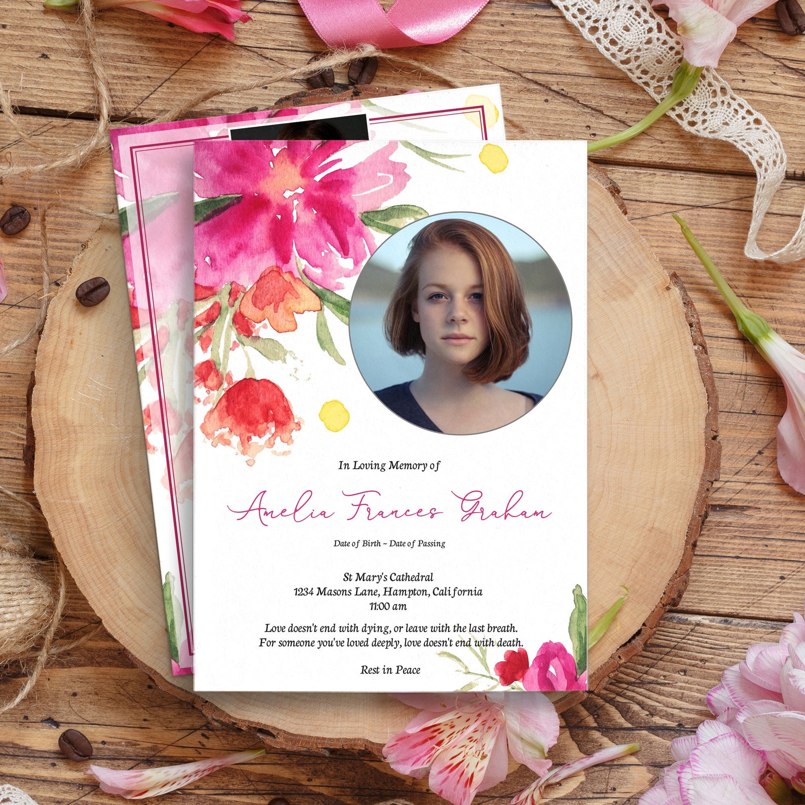 Funeral Program Template Funeral Poems Funeral Programs - Etsy