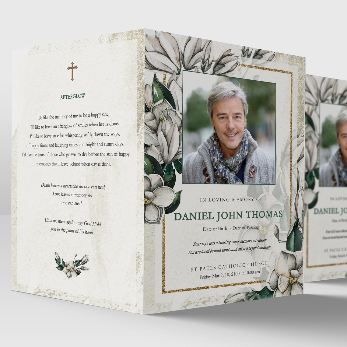 Funeral Program Template Funeral Poems Funeral Programs - Etsy