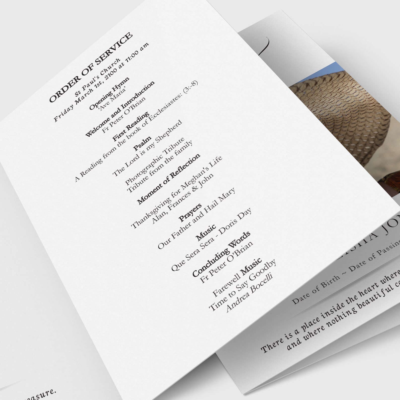 Funeral Program Template Funeral Poems Funeral Programs - Etsy
