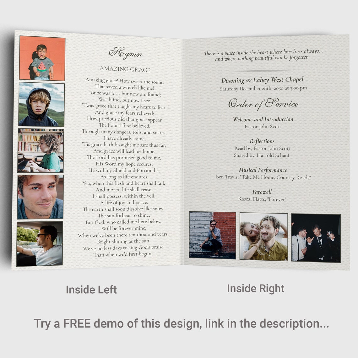 Funeral Program Template Funeral Poems Funeral Programs - Etsy