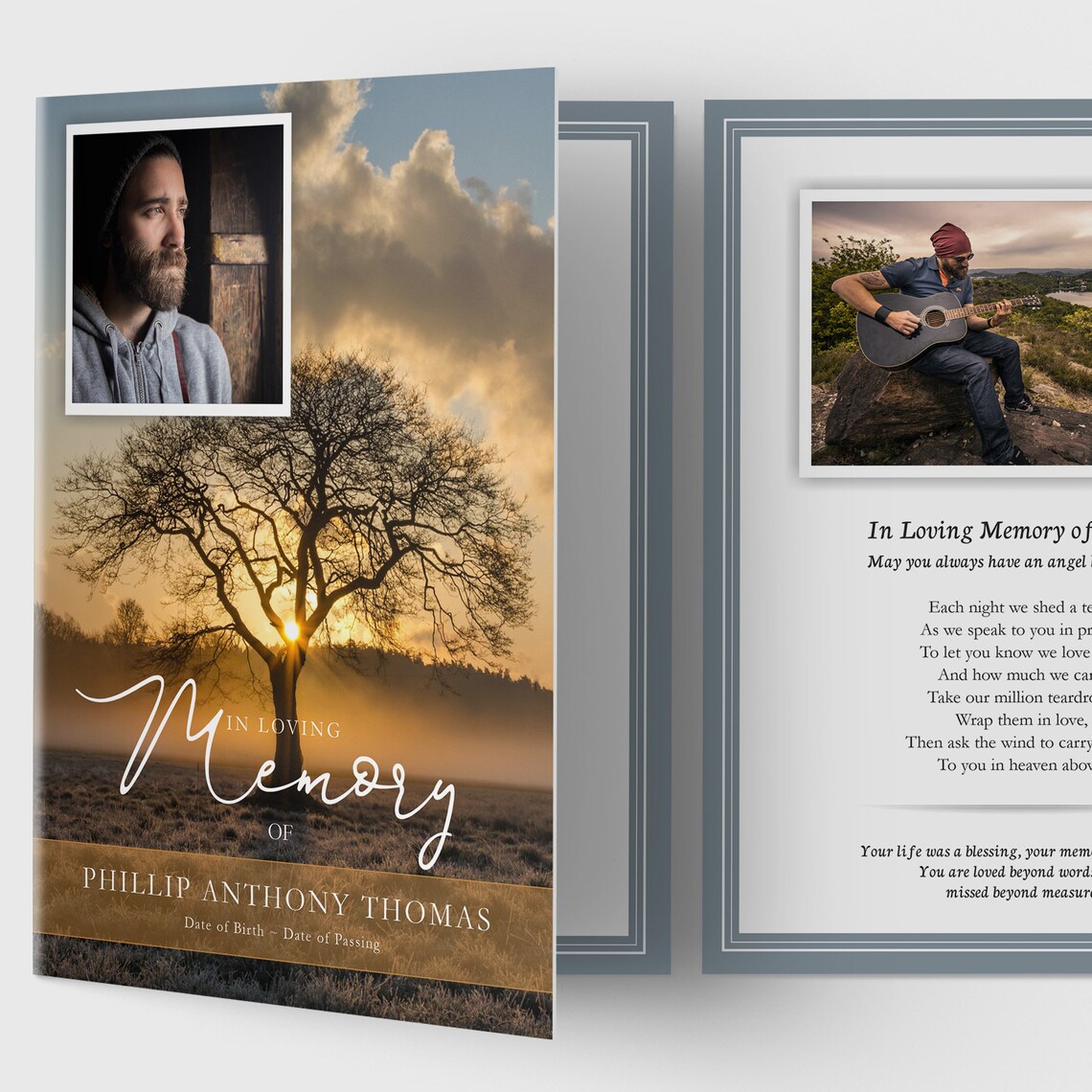 Funeral Program Template Funeral Poems Funeral Programs | Etsy