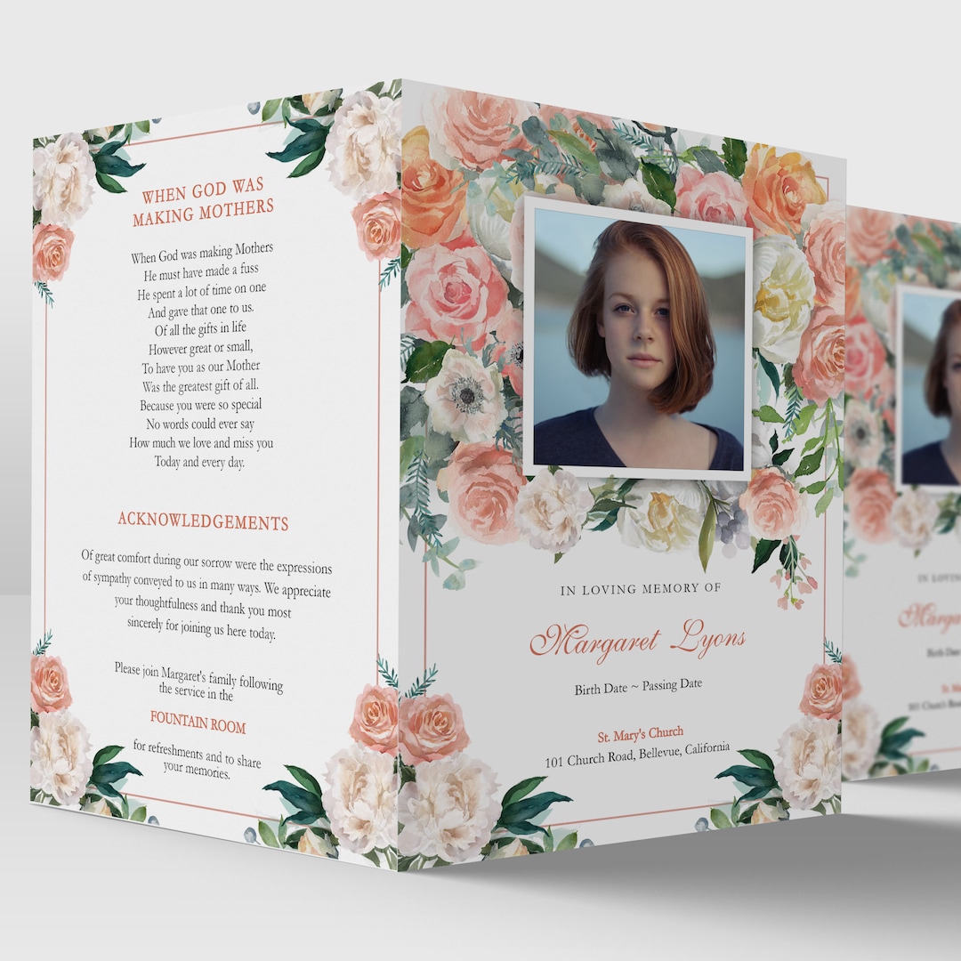 Funeral Program Template, Funeral Poems, Funeral Programs, Funeral ...
