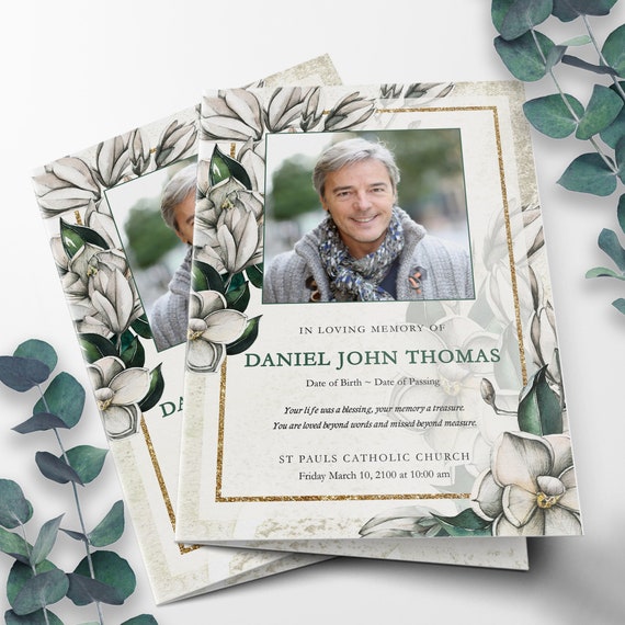 Funeral Program Template Funeral Poems Funeral Programs - Etsy