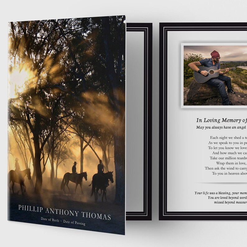 Funeral Program Template Funeral Poems Funeral Programs - Etsy