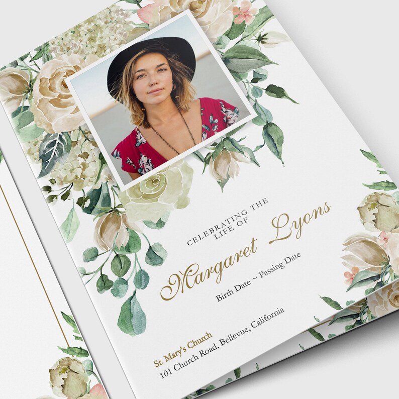 Funeral Program Template Funeral Poems Funeral Programs - Etsy