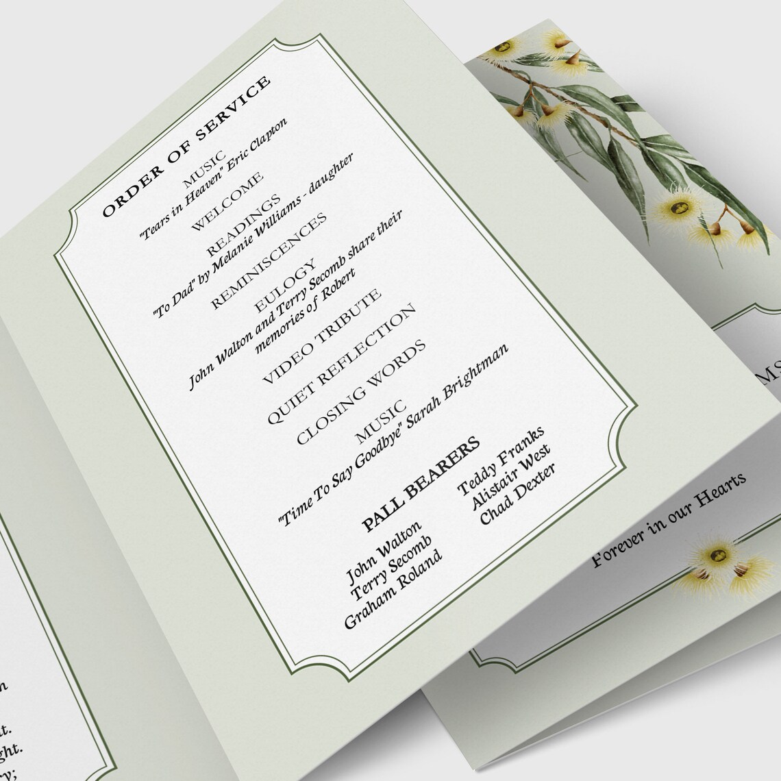 Funeral Program Template, Funeral Poems, Funeral Programs, Funeral ...