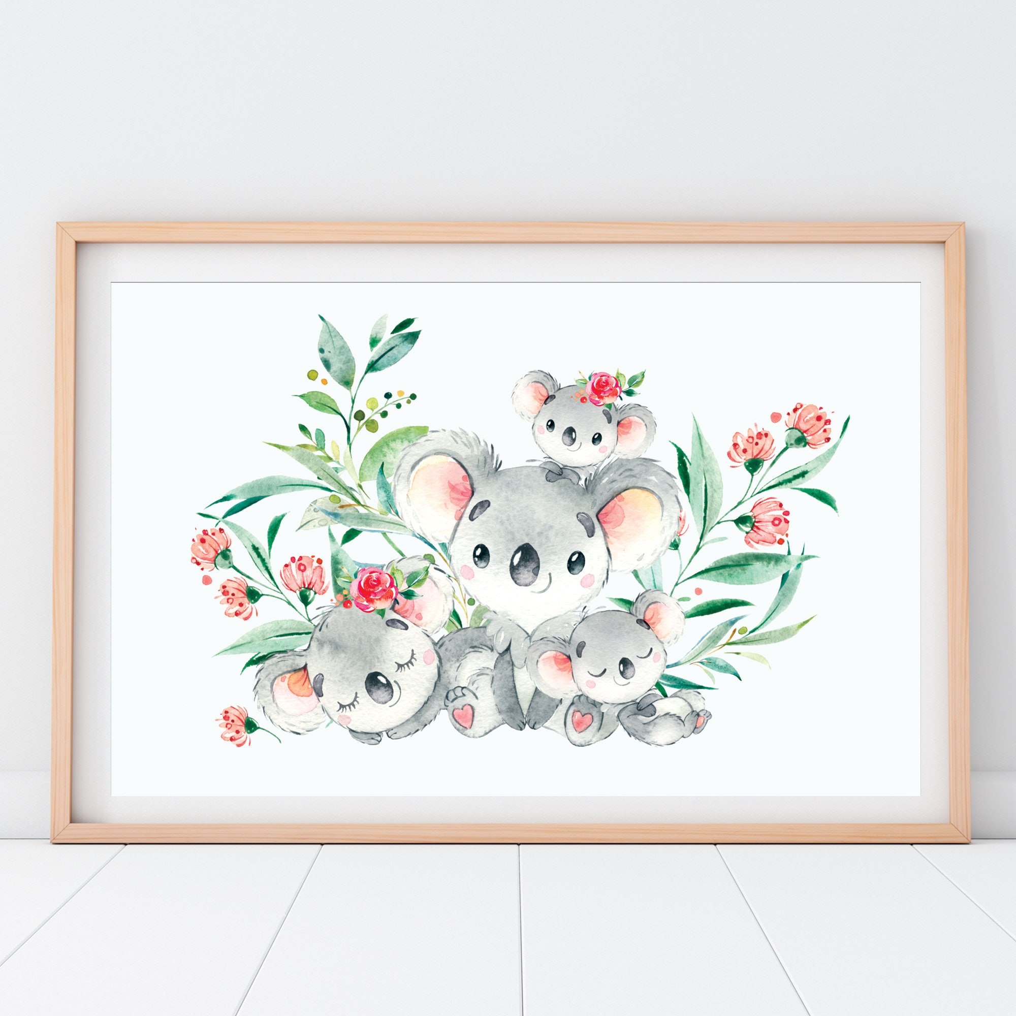 Cute Koala Printable Australian Nursery Decor, Printable Wall Art ...