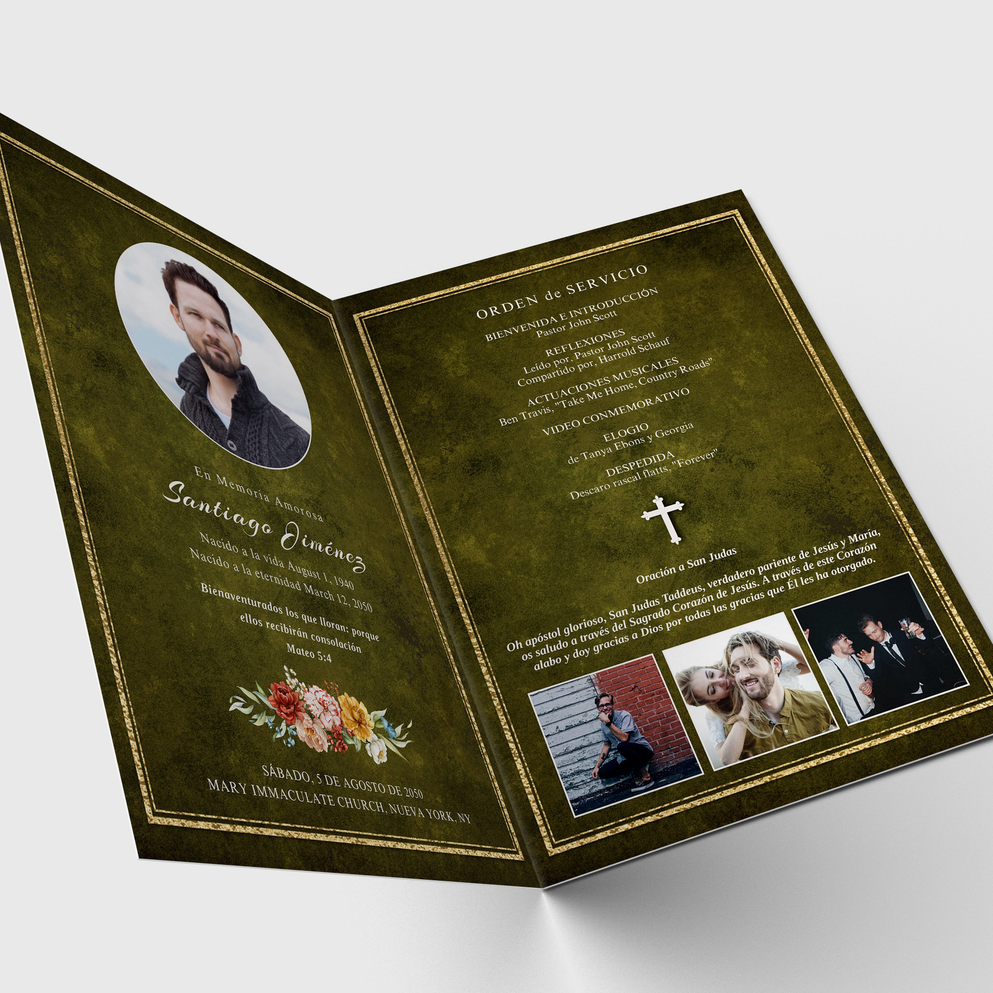 Spanish Funeral Program Template, St Jude, Funeral Programs, Funeral ...