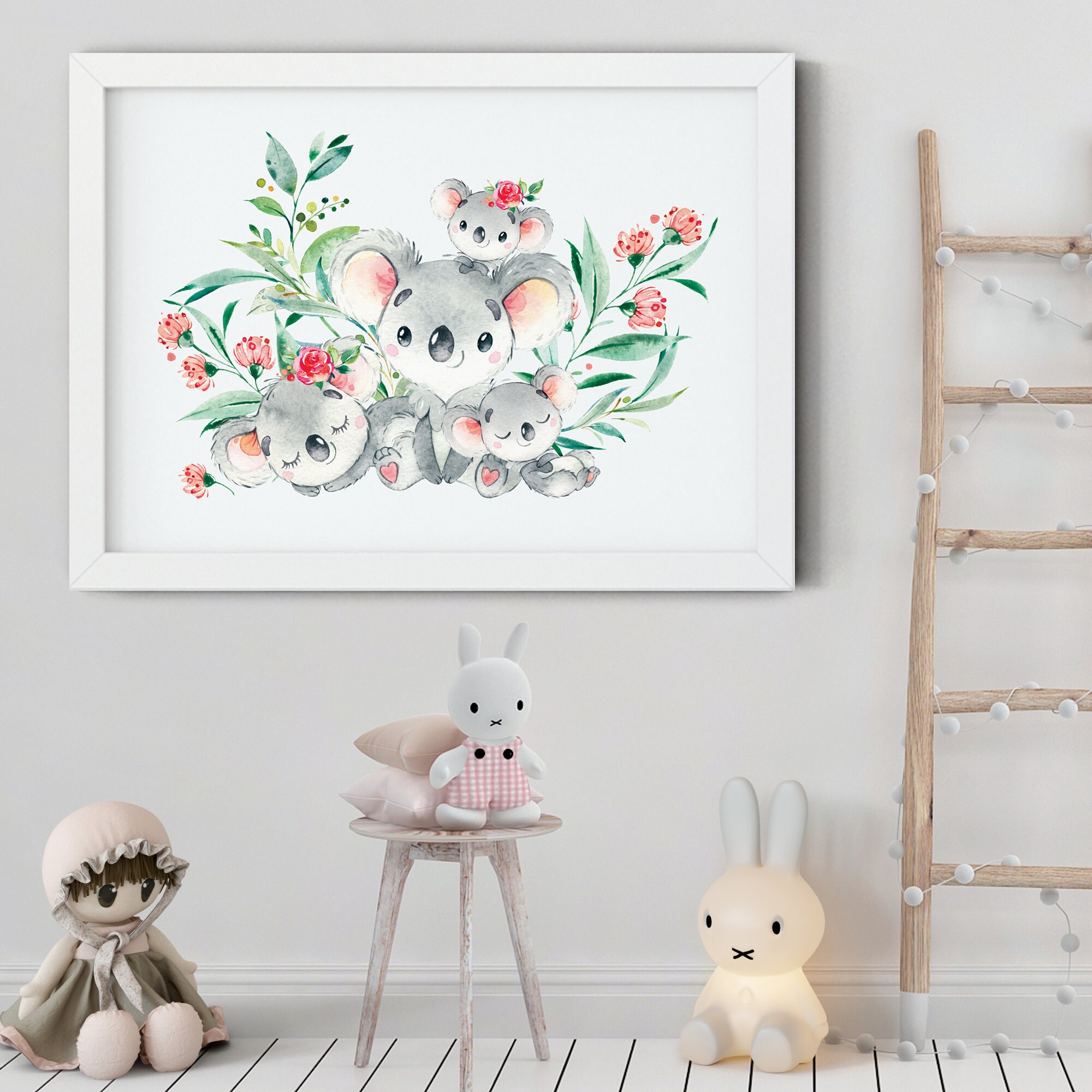 Cute Koala Printable Australian Nursery Decor, Printable Wall Art ...