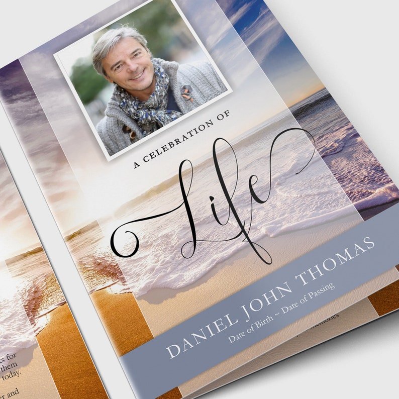 Funeral Program Template Funeral Poems Funeral Programs - Etsy