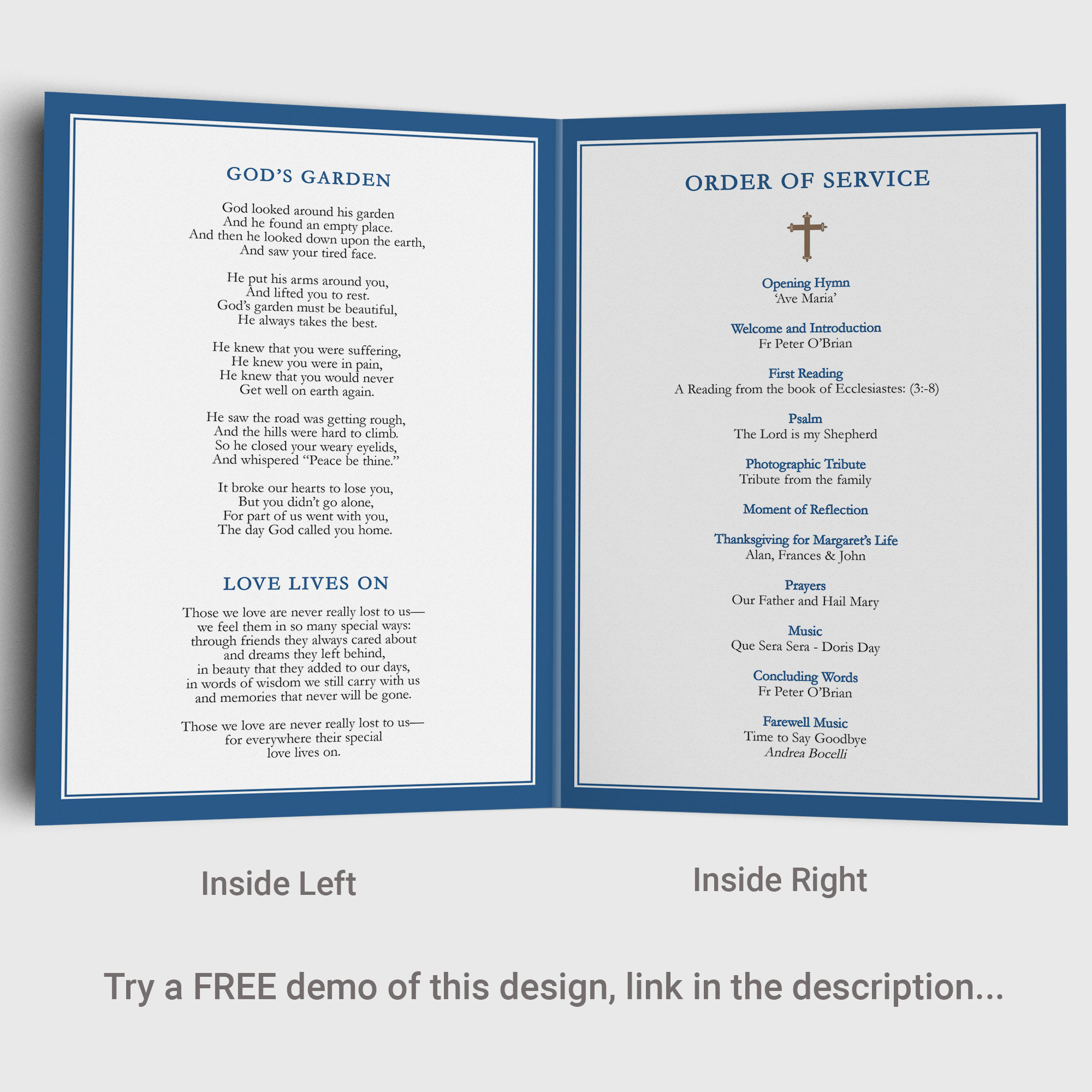Funeral Program Template Funeral Poems Funeral Programs - Etsy