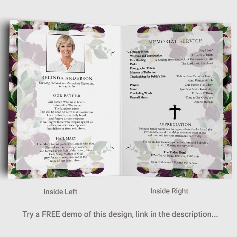 Funeral Program Template, Funeral Poems, Funeral Programs, Funeral ...
