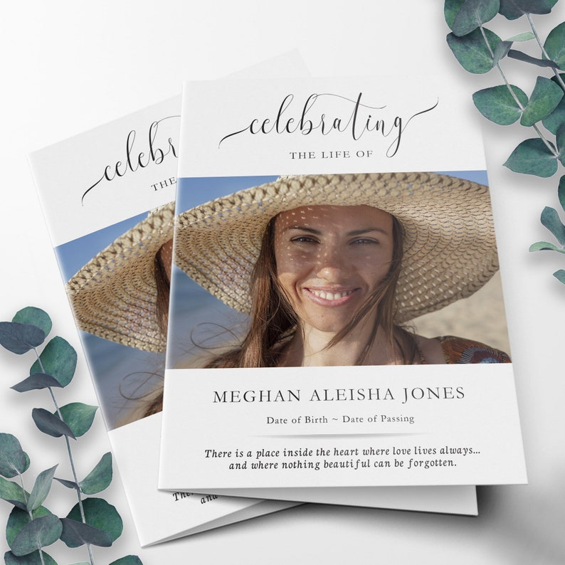 Funeral Program Template Funeral Poems Funeral Programs - Etsy
