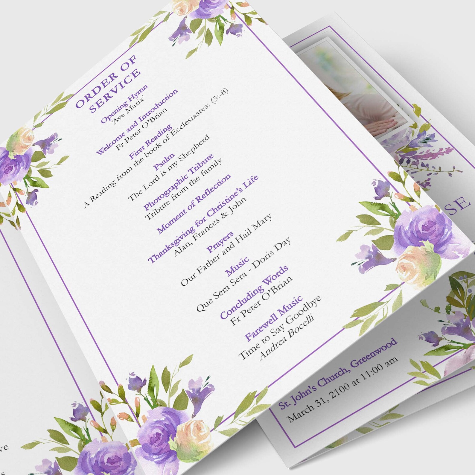 Funeral Program Template Funeral Poems Funeral Programs - Etsy