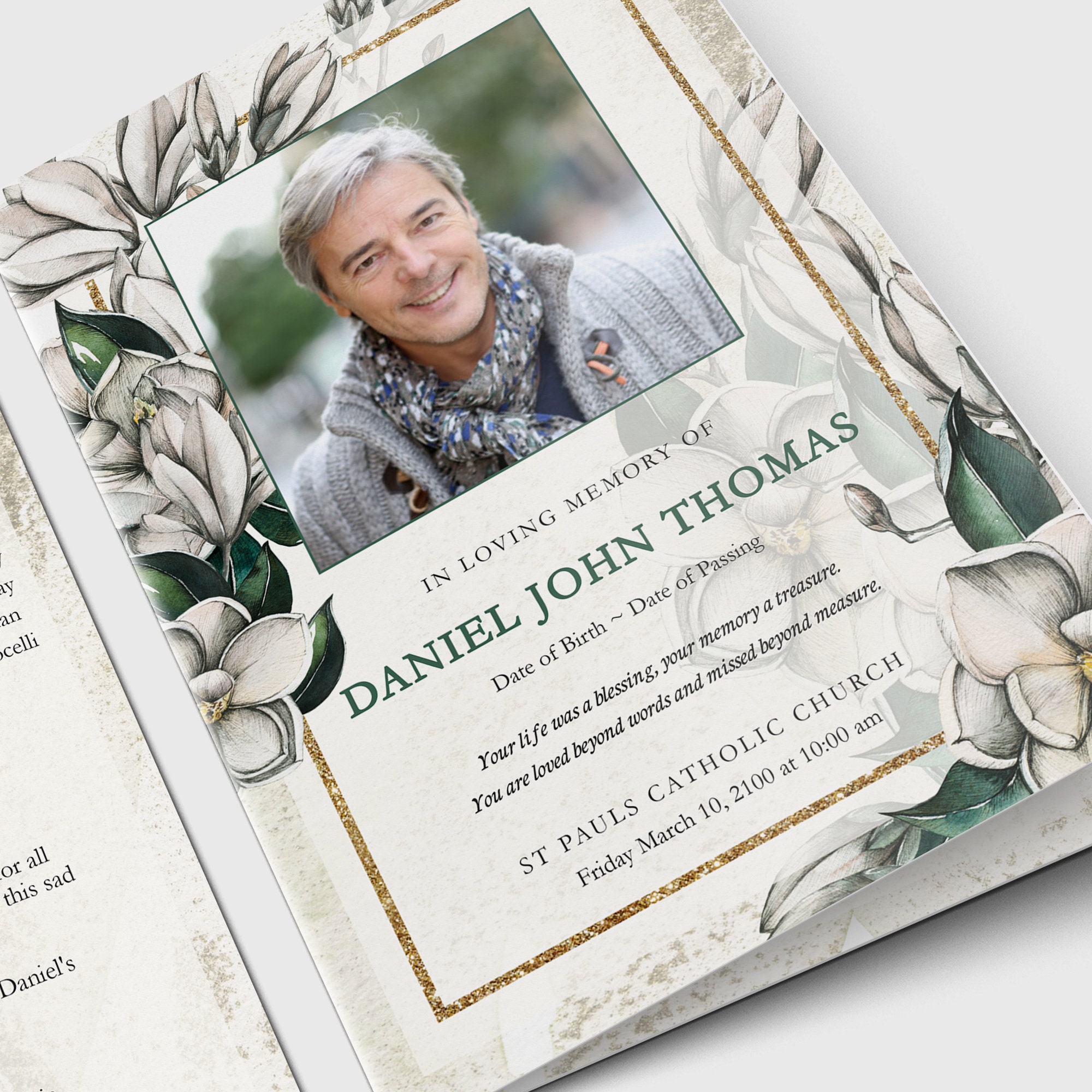 Funeral Program Template Funeral Poems Funeral Programs - Etsy