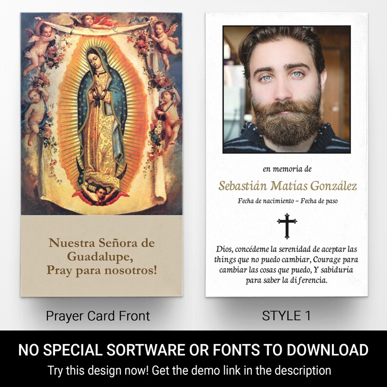 Prayer Cards, Spanish Prayer Cards, Catholic Prayer Cards, Personalized ...