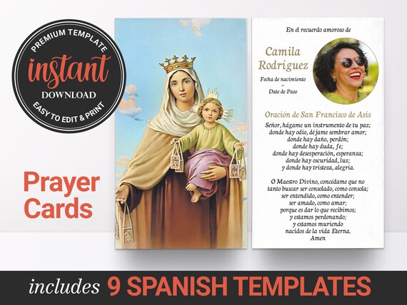 Prayer Cards Spanish Prayer Cards Catholic Prayer Cards | Etsy