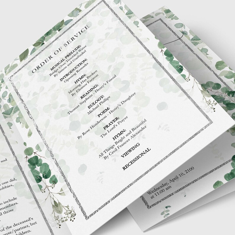 Funeral Program Template, Funeral Poems, Funeral Programs, Funeral ...