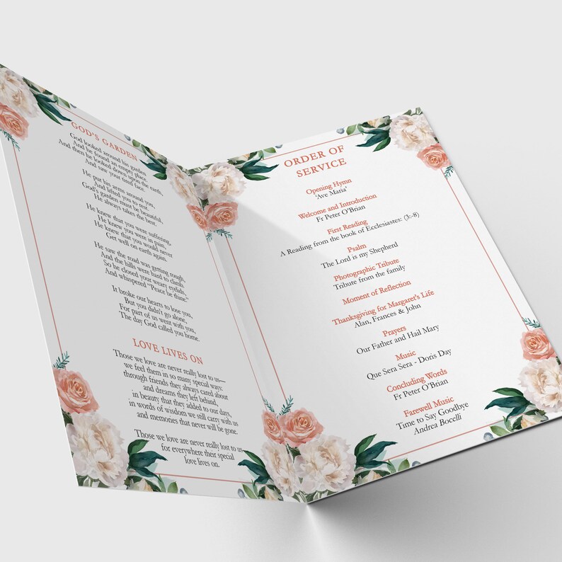 Funeral Program Template, Funeral Poems, Funeral Programs, Funeral ...