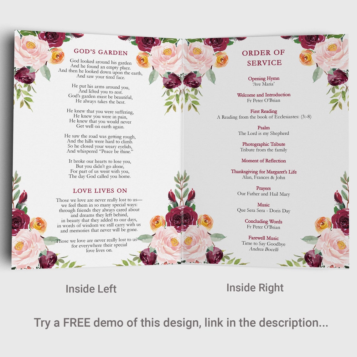 Funeral Program Template, Funeral Poems, Funeral Programs, Funeral ...