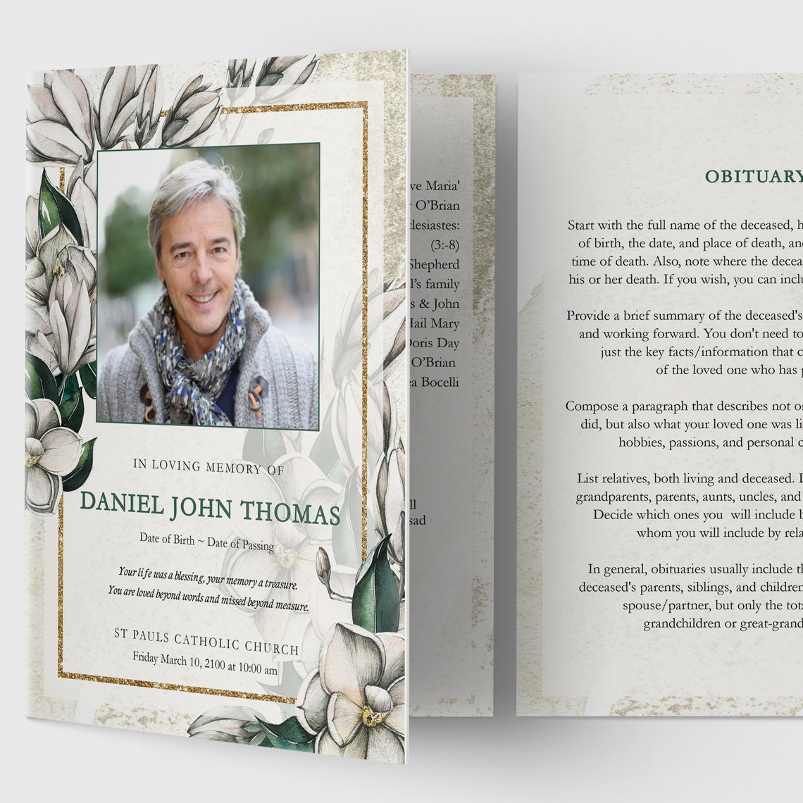 Funeral Program Template Funeral Poems Funeral Programs - Etsy