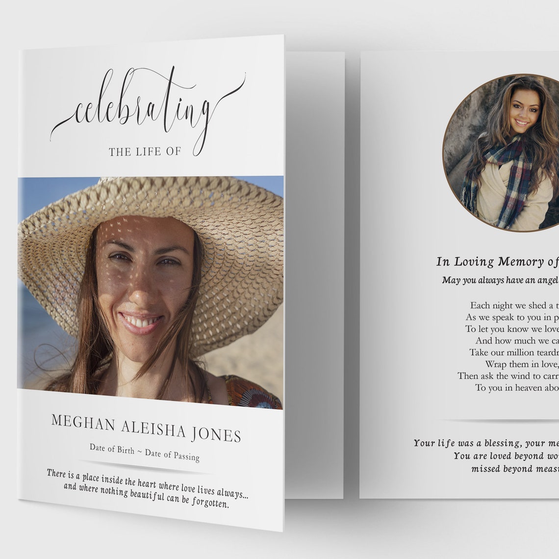 Funeral Program Template Funeral Poems Funeral Programs - Etsy