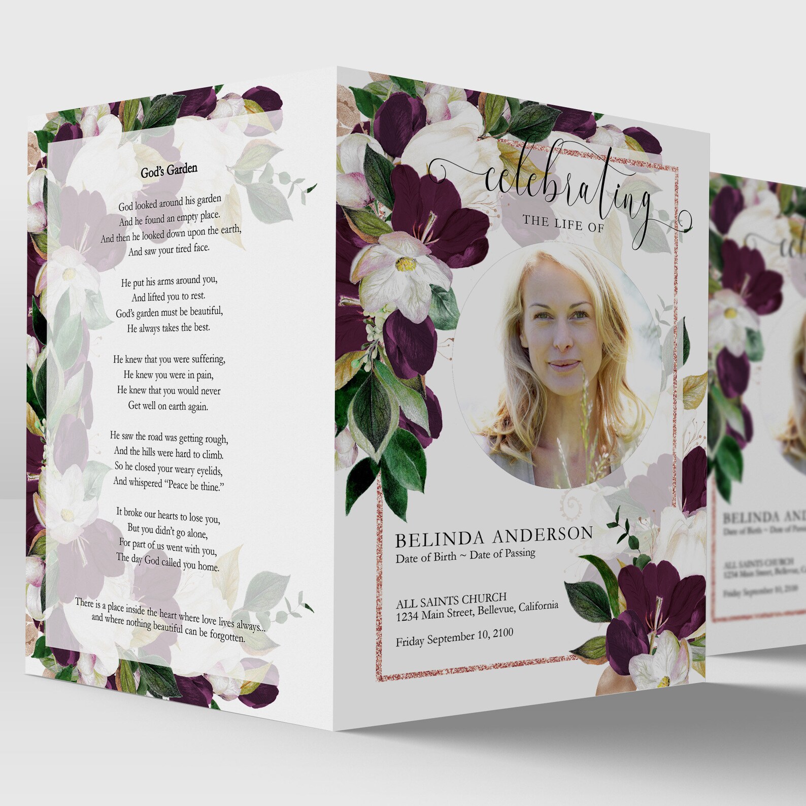 Funeral Program Template, Funeral Poems, Funeral Programs, Funeral ...