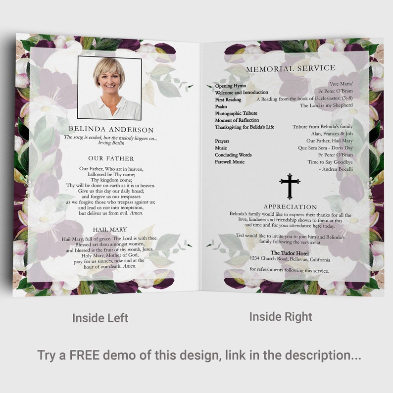 Funeral Program Template, Funeral Poems, Funeral Programs, Funeral ...