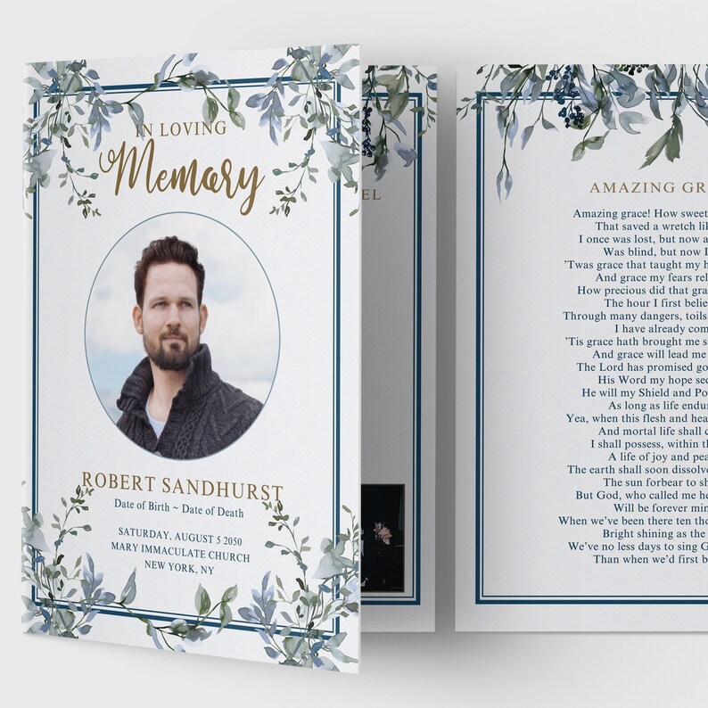 Printable Funeral Program Template, Order of Service, Celebration of ...