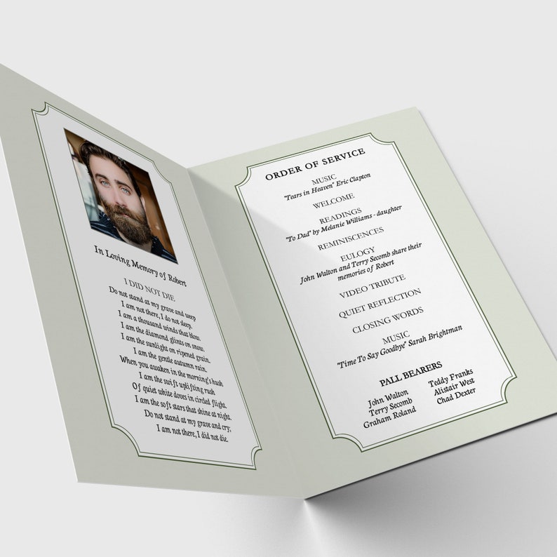 Funeral Program Template, Funeral Poems, Funeral Programs, Funeral ...